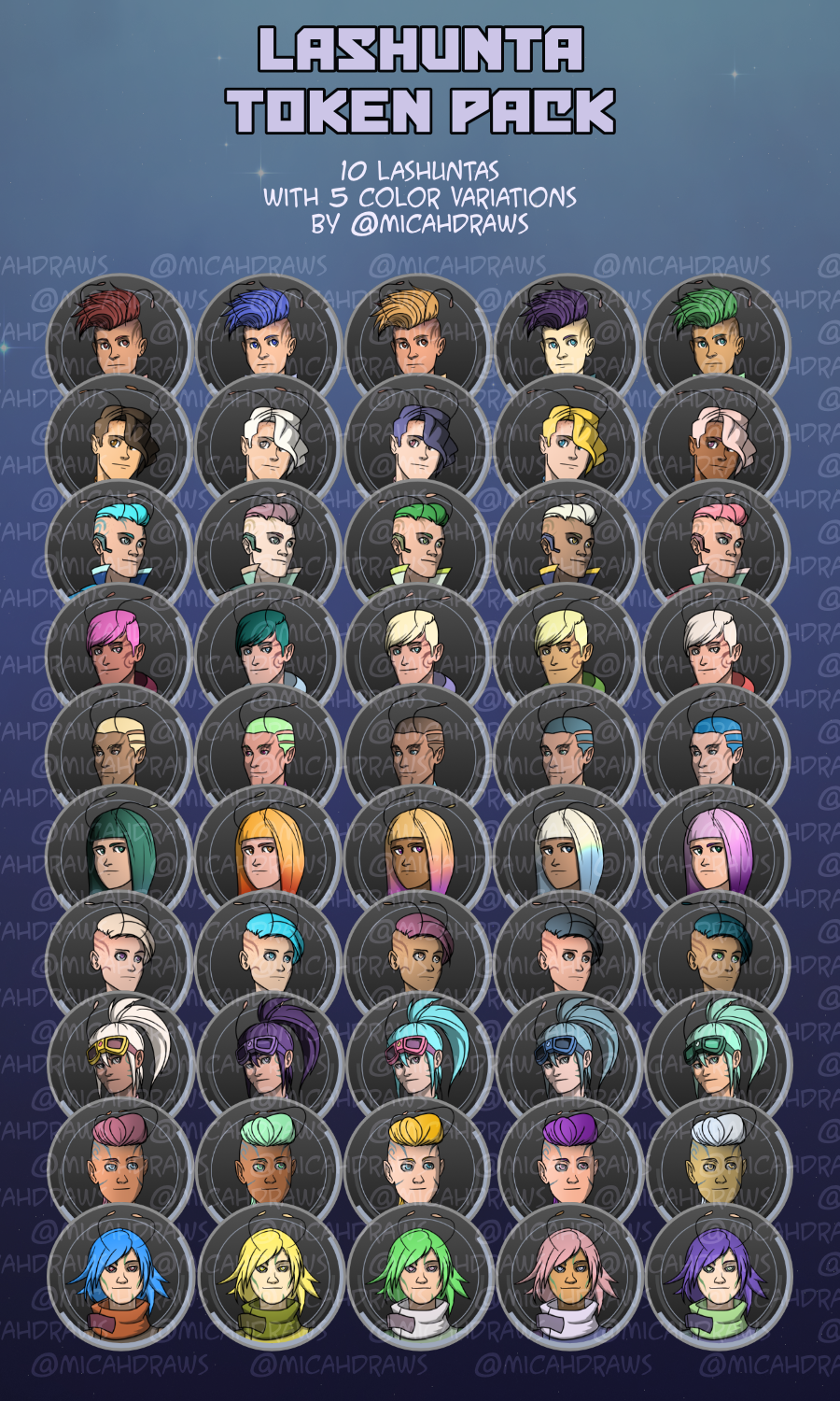 Starfinder Lashunta VTT Tokens