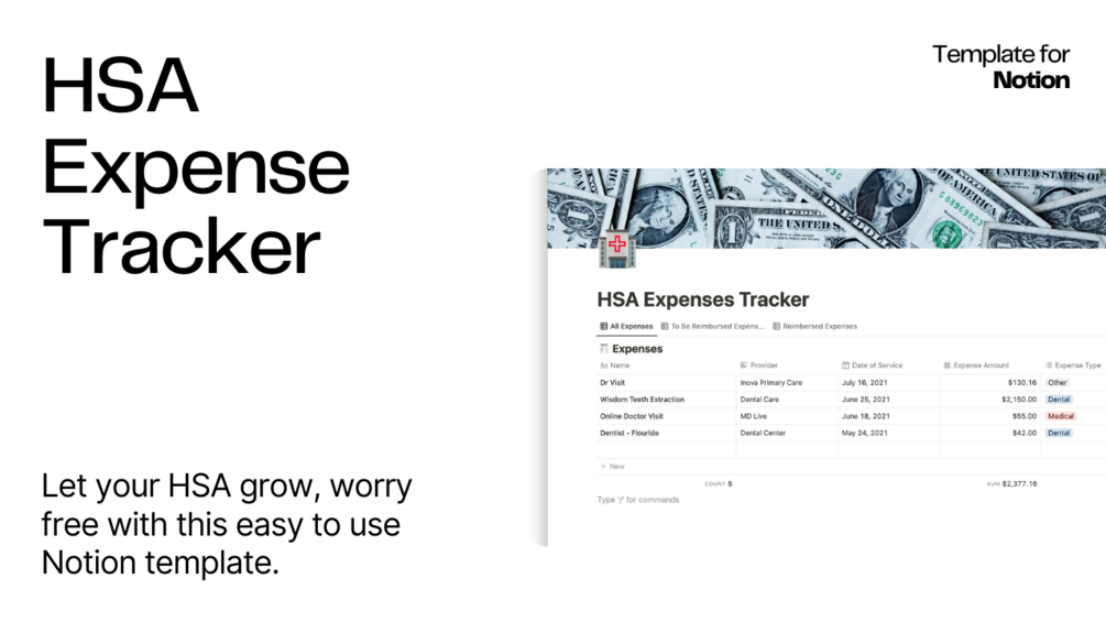 HSA Expense Tracker - Notion Template