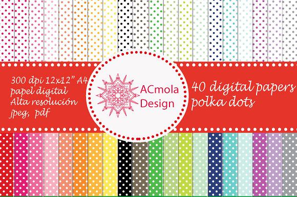 Polka Dot Set 40 Styles Digital Paper