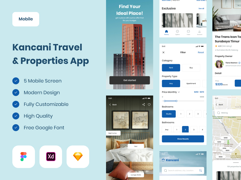 Kancani Travel and Properties App UIKIT Template