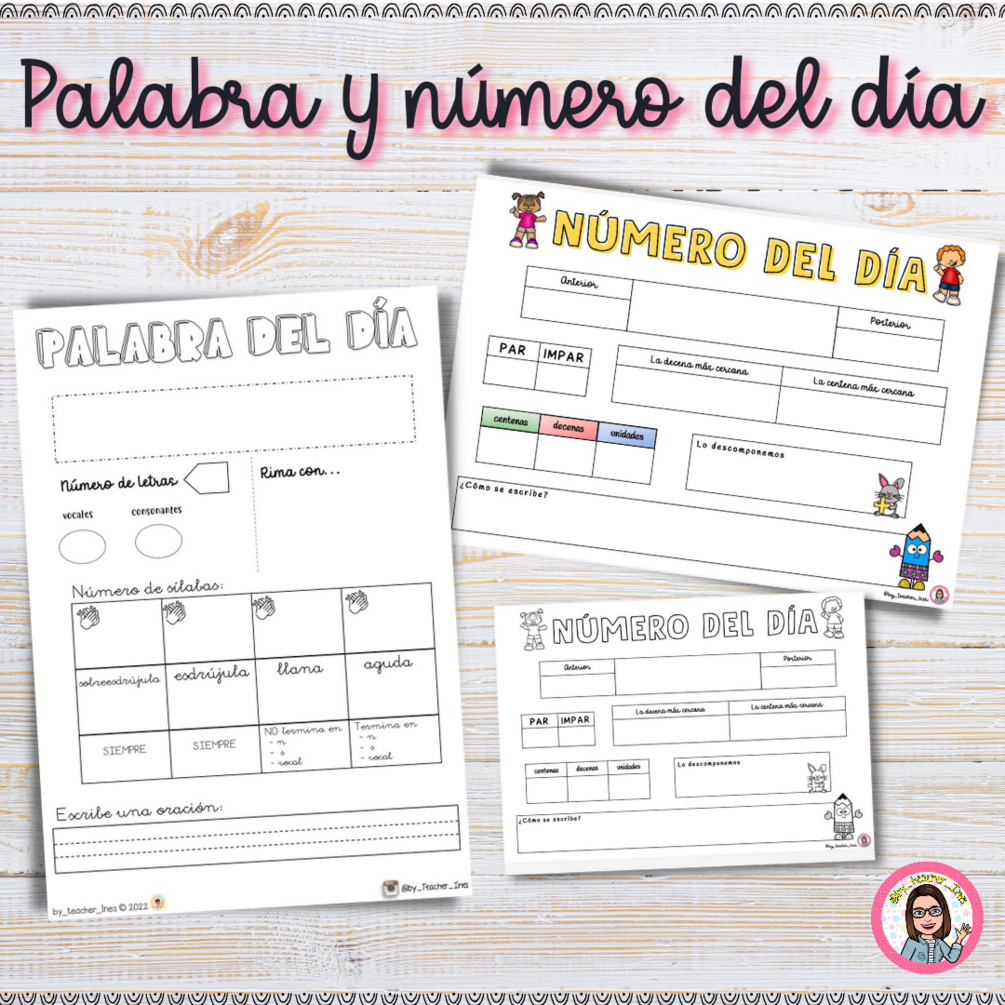 La palabra y el número del día (versión 2º y 3º de Primaria)