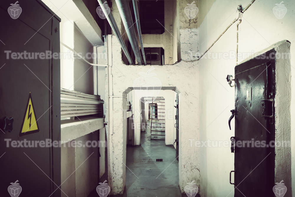 Long corridor in the old bunker