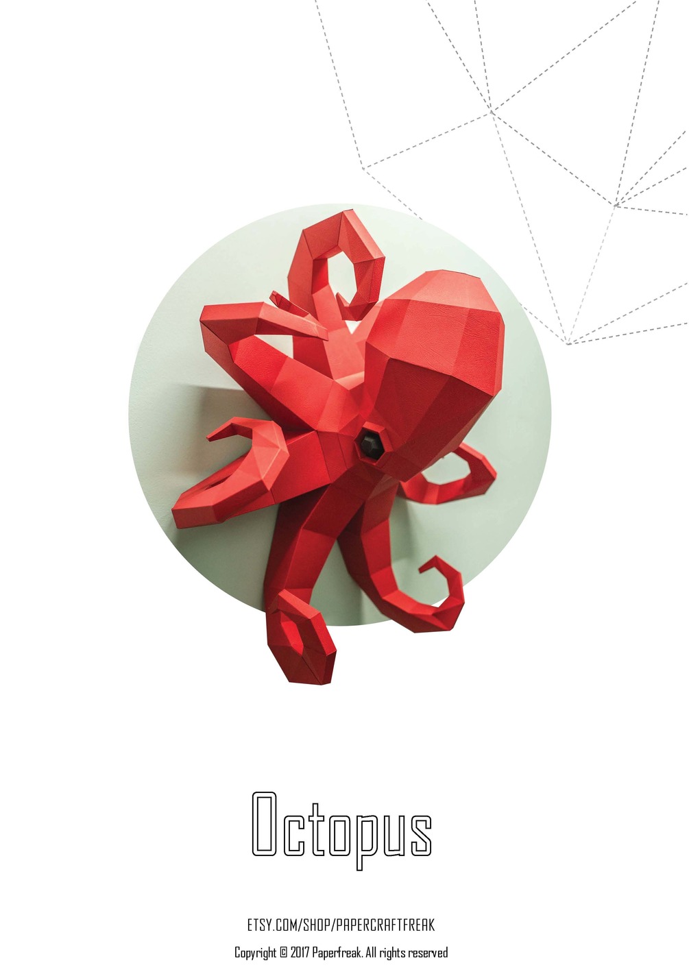papercraft Octopus 3D sea template