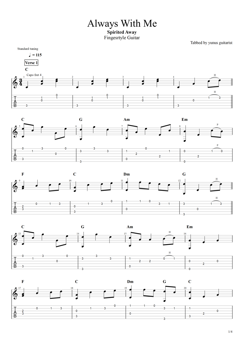 TAB. Always With Me - Spirited Away