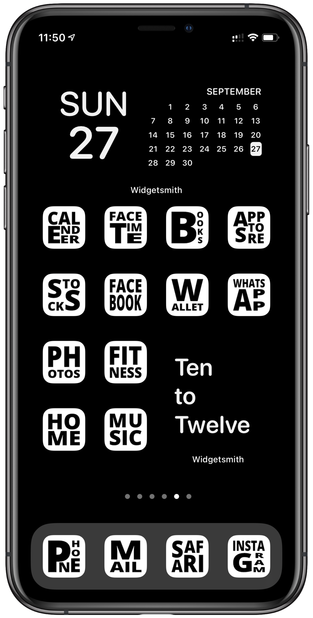 iOS Icon Set Block Text Black & White