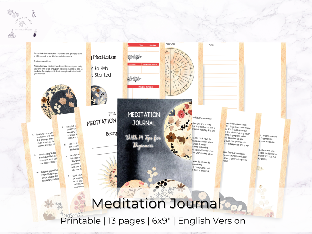 Meditation Journal Printable | digital meditation planner | Meditation ...