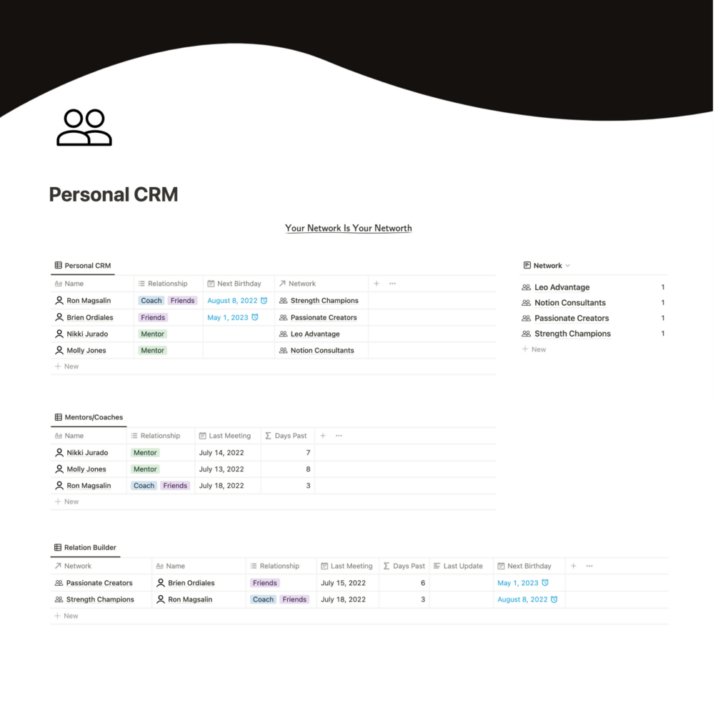 Notion Personal CRM