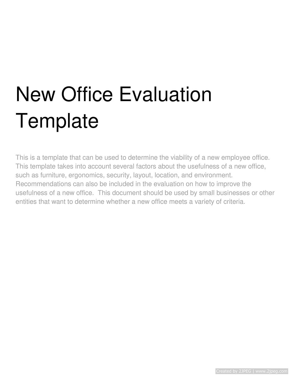 New Office Evaluation Template
