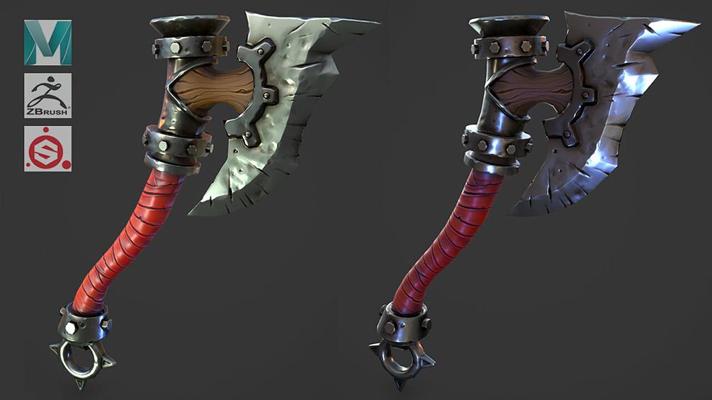 Stylized Axe - Maya,Zbrush, Substance Painter Videos