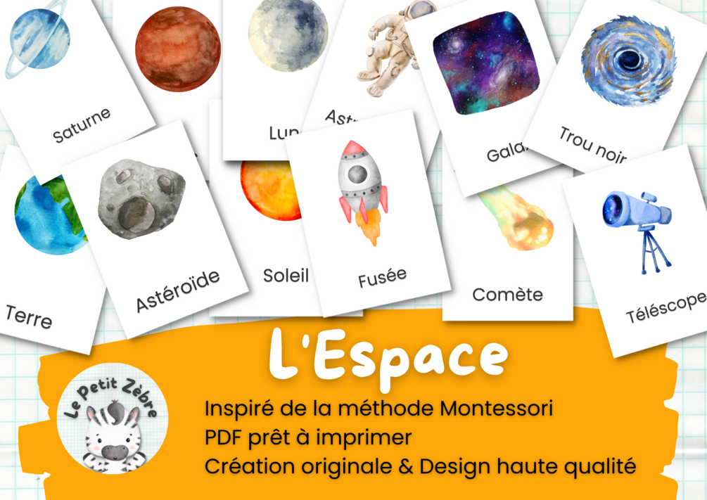 22 CARTES EDUCATIVES ESPACE