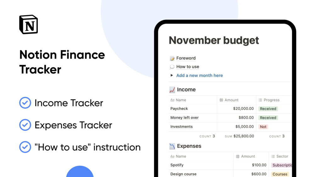 Notion Finance Tracker