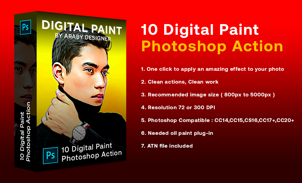 10 Digital Paint Photoshop Action