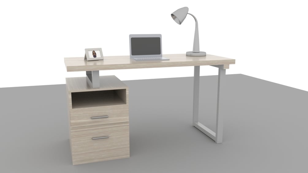 3D Model: Modern Desk with Assets