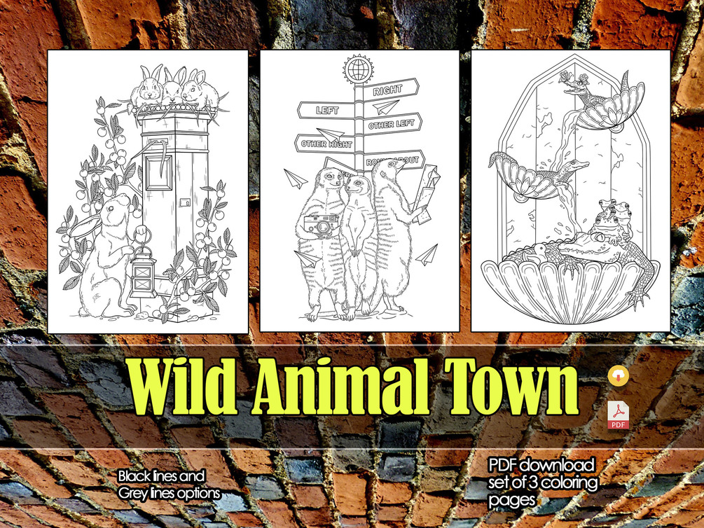 Wild Animal Town - Coloring Bundle