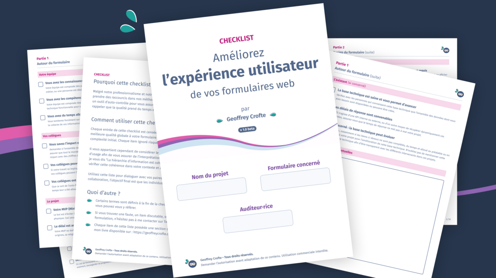 Checklist - Améliorez l'expérience utilisateur de vos formulaires web
