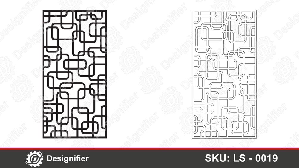 Rounded Rectangle Privacy Screen DXF LS0019, Vector File CDR Ready To ...