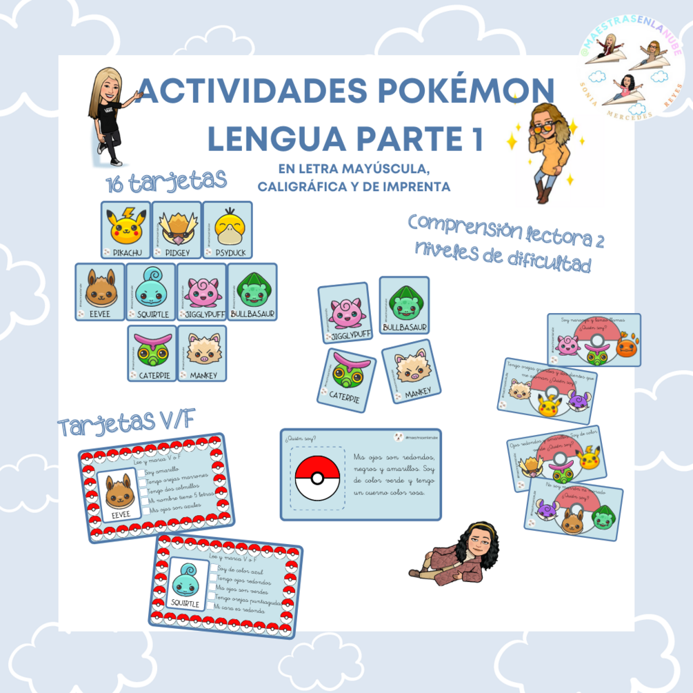 Actividades pokémon Lengua. Parte 1.