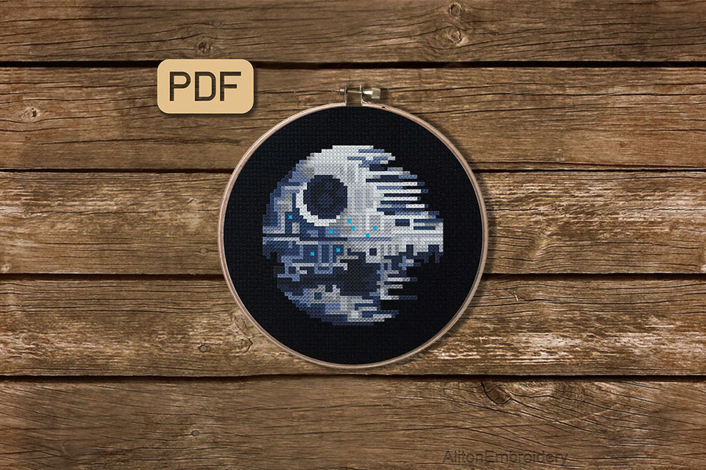 Death Star Cross Stitch Pattern