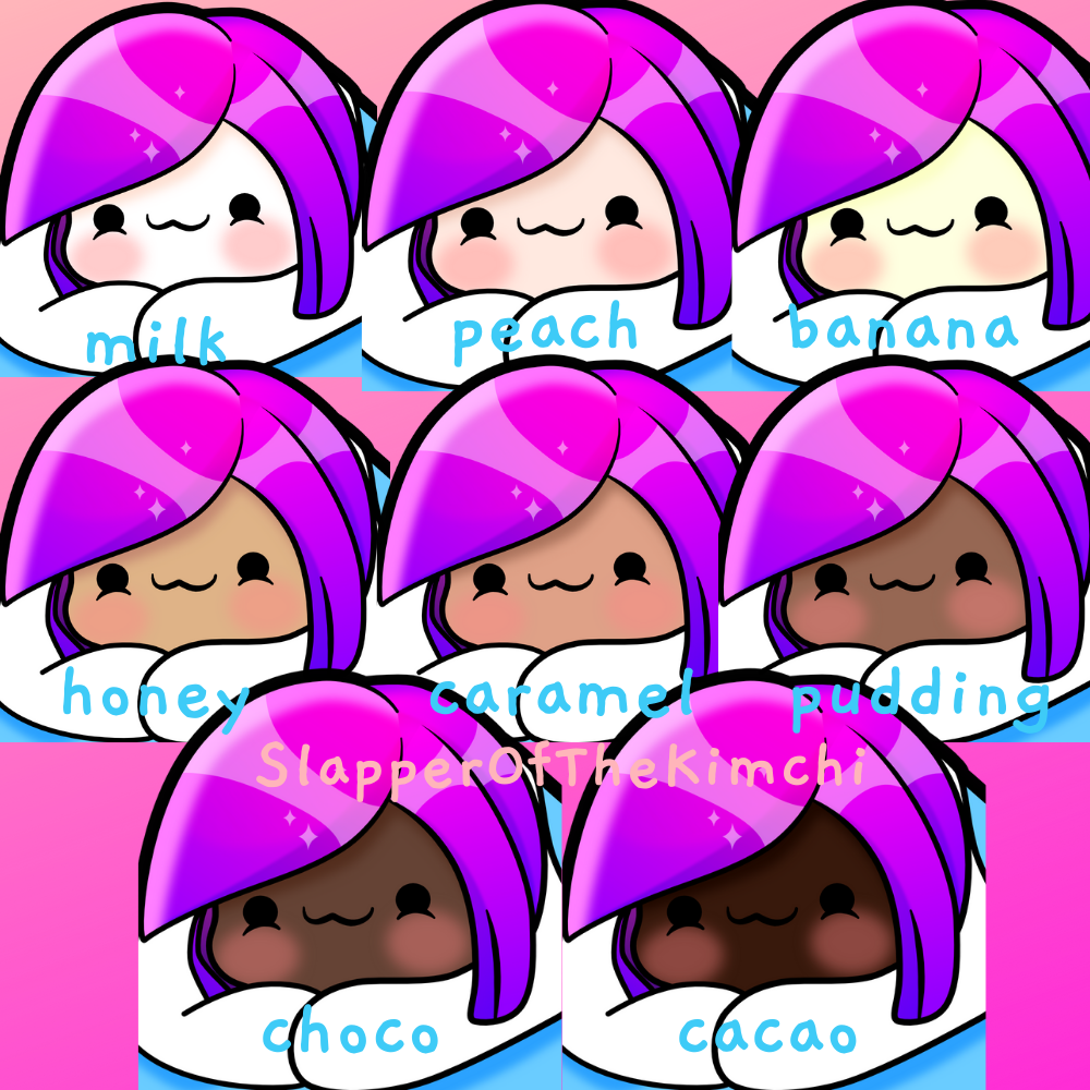 Cozy Emote - pink & purple hair girls