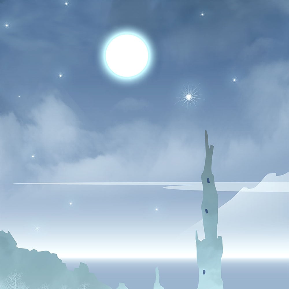 "the Mirrored Sea" - 13"x19" digital art reproduction