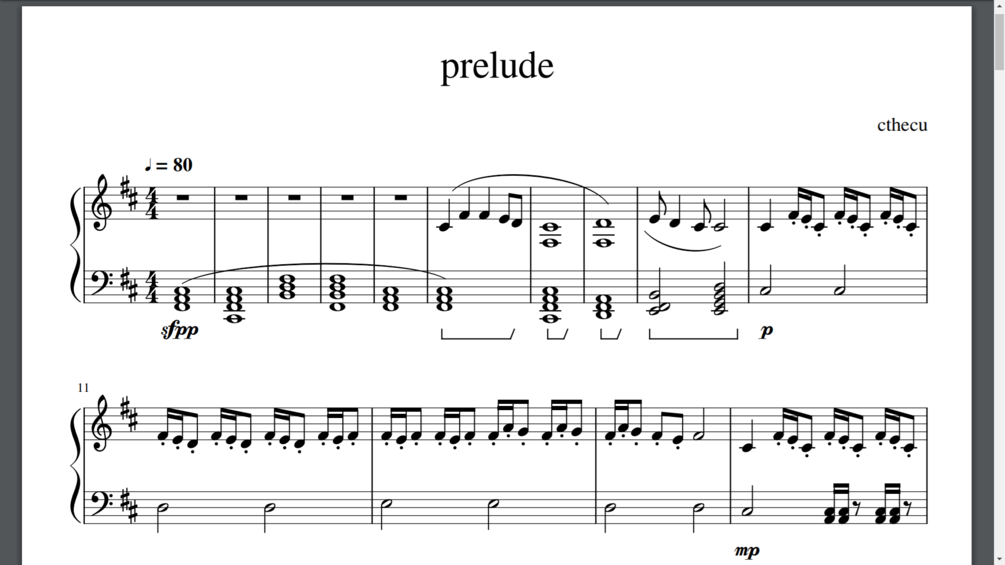 Prelude NO.1 - Sheet Music - Cthecu