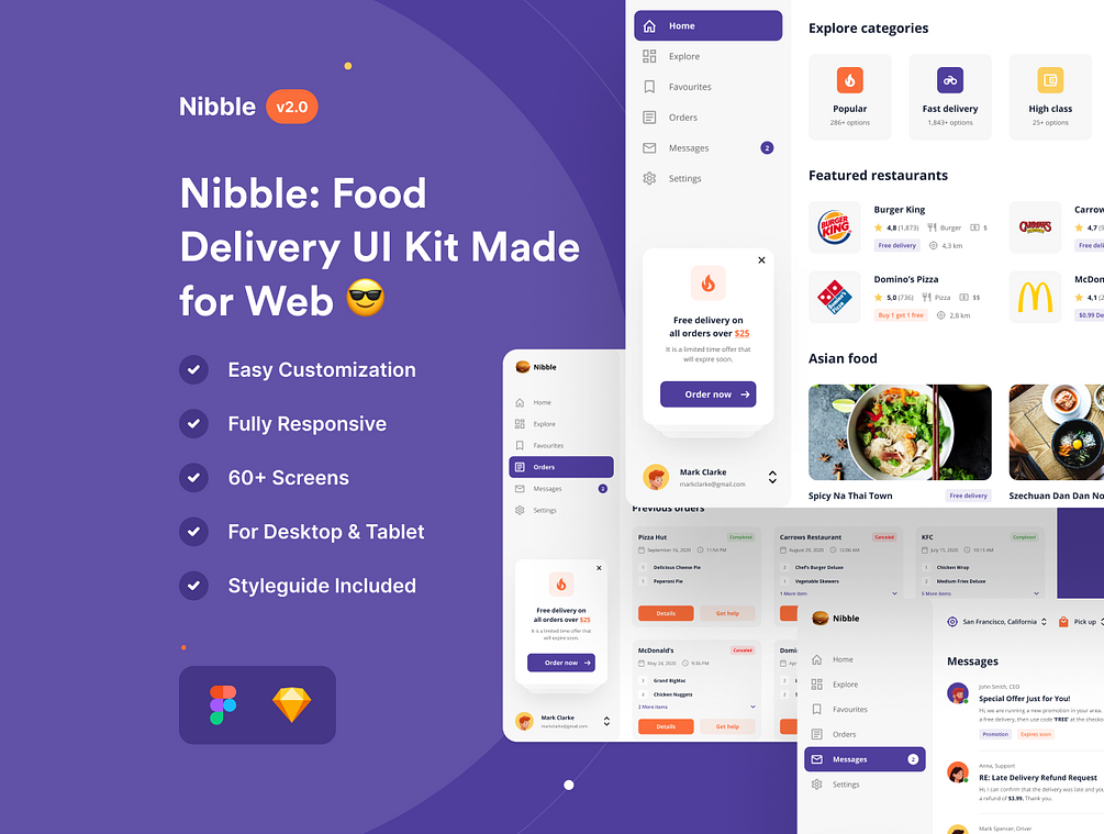 Nibble: Food Delivery Web UI Kit