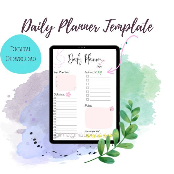 Printable Daily Planner Canva Template