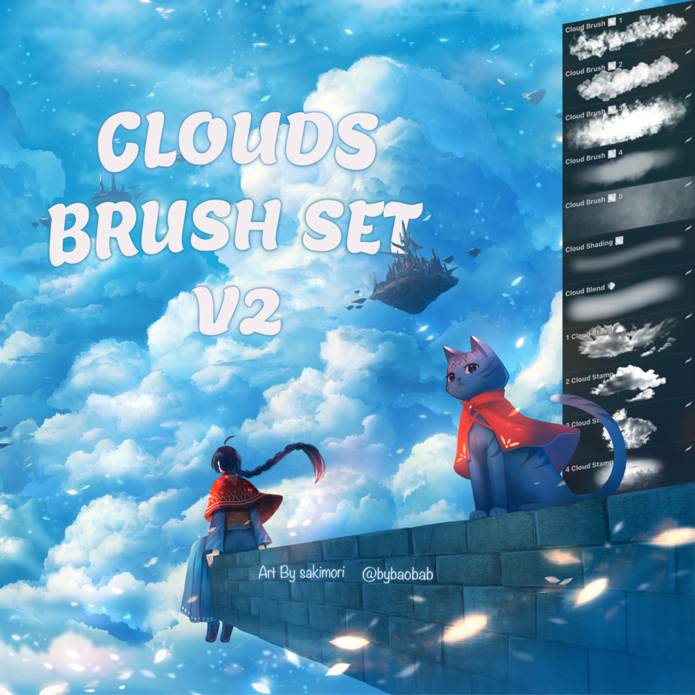 FREE Clouds Brush Set V2 for Procreate!