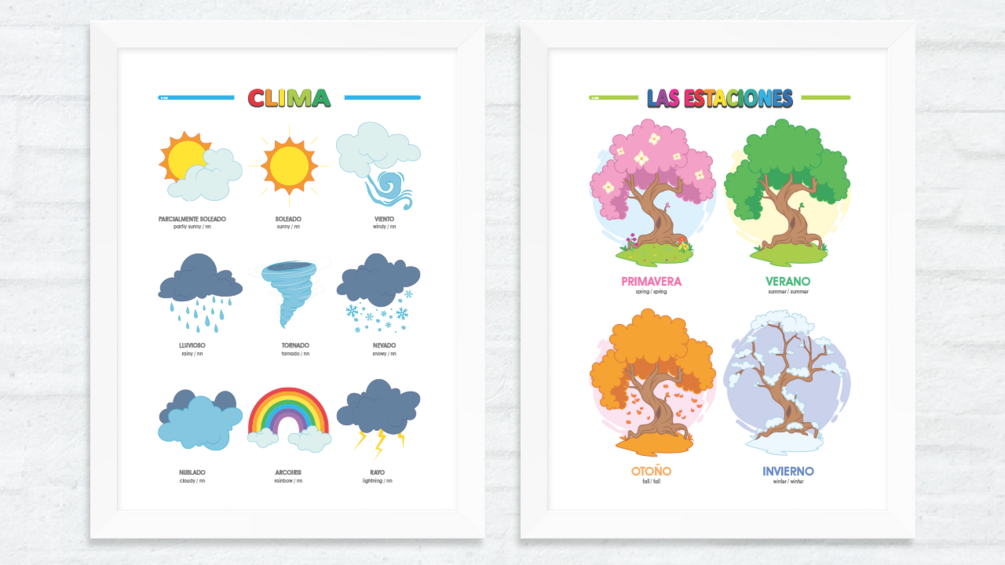 Lámina estaciones del año y los climas