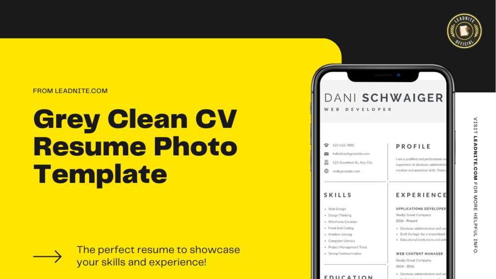 Grey Clean CV Resume Template