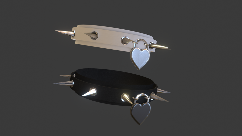 Heart Collar VRChat (Black and White)