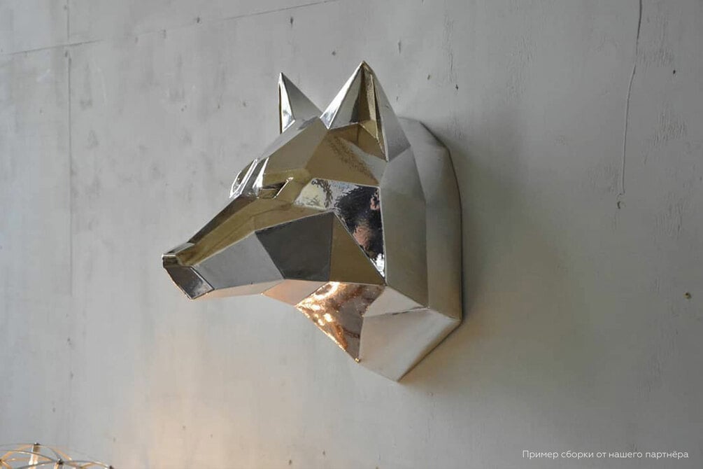 Wolf Head: Drawings for Laser Cutting and Welding Polygonal Low Poly ...