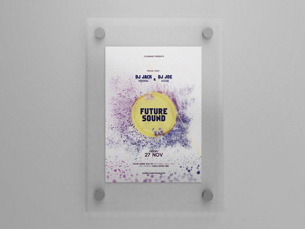 Free Frosted Glass Flyer Mock-Up