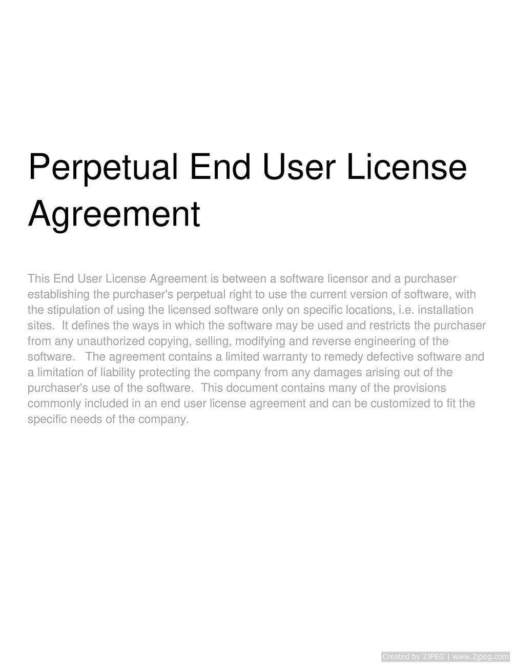 Perpetual End User License Agreement