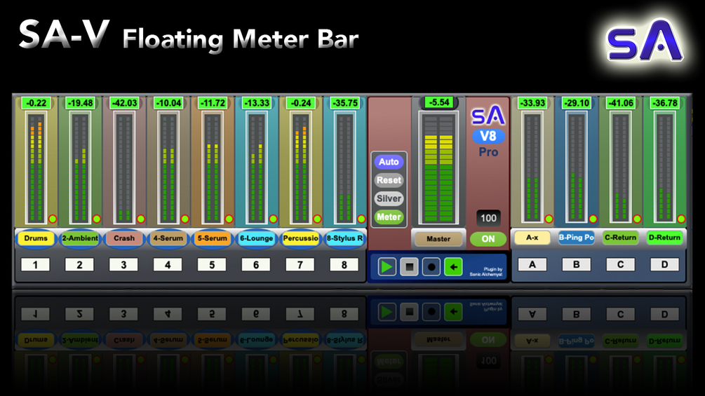 SA-V Series Floating Meter Bar for Ableton Live (8, 16, 24, 32 or 48 ...