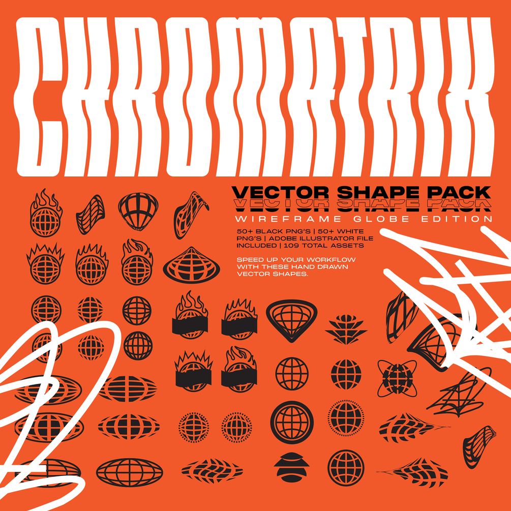 WIREFRAME GLOBE - VECTOR SHAPE PACK