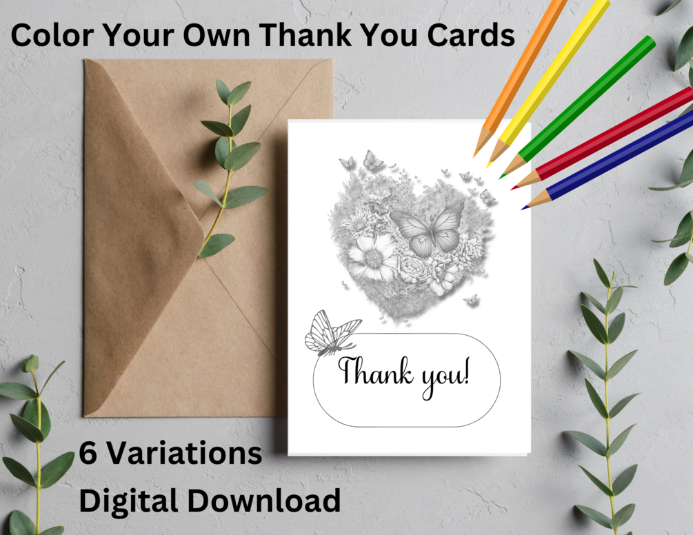 Color Your Own Thank You Cards
