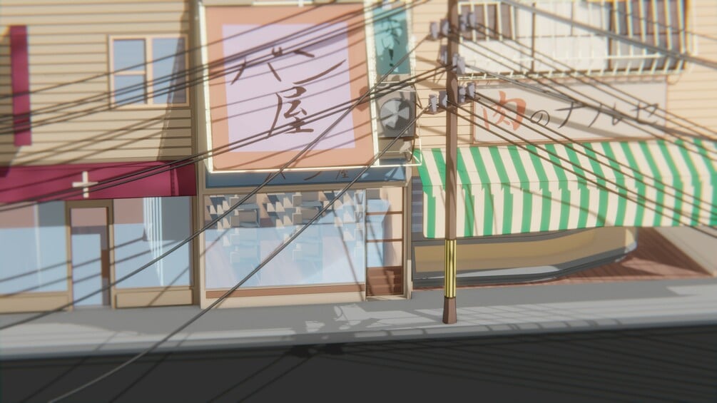 Anime Style Storefronts Blend File