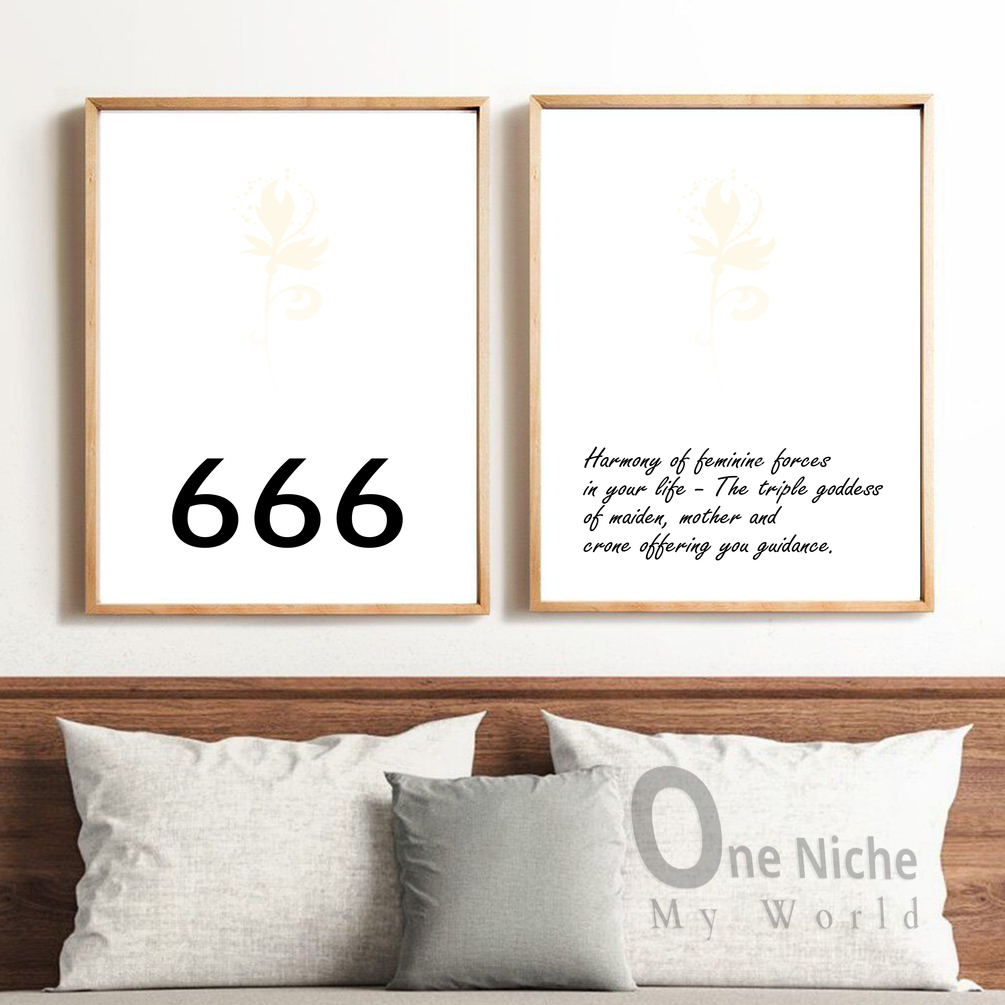 Number 666 Printable | Number Wall Art | Numerology | Life Path 666 ...