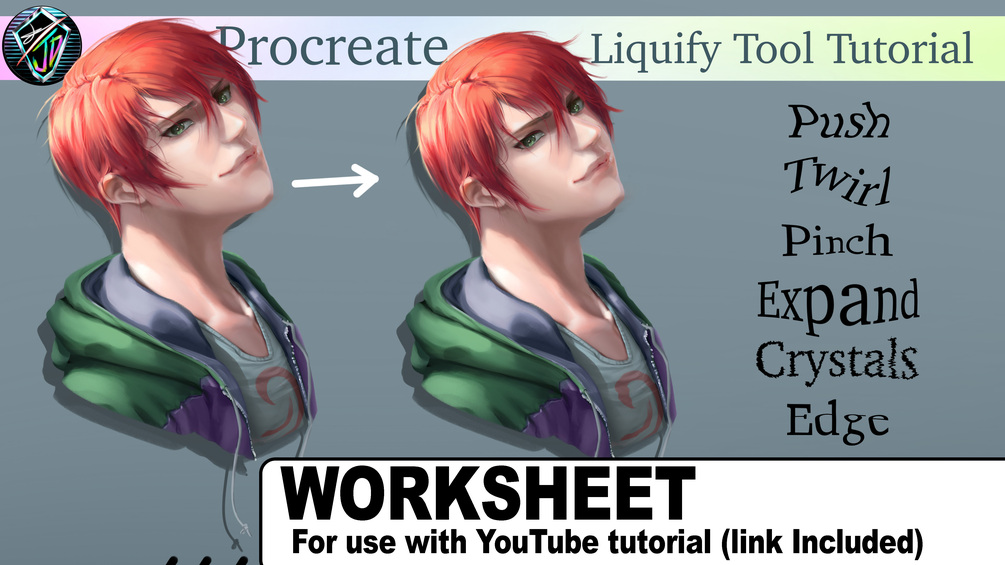 Liquify Tutorial JRJD Procreate & Photoshop Worksheet | YouTube ...