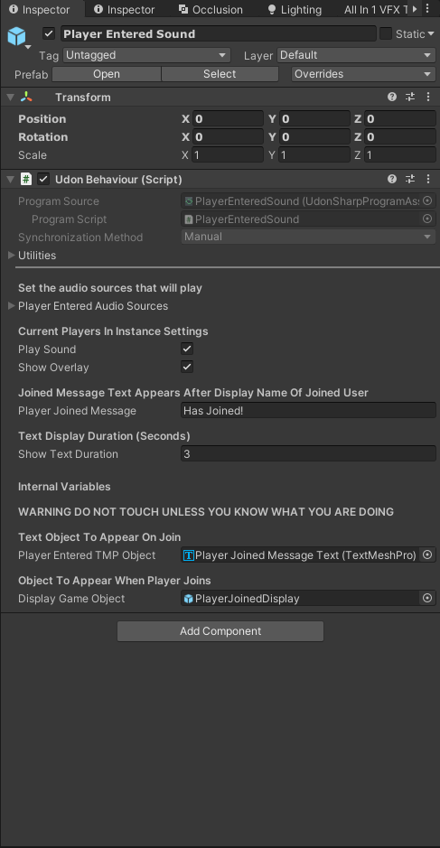 Player Joined Sound And Overlay Text [VRChat]