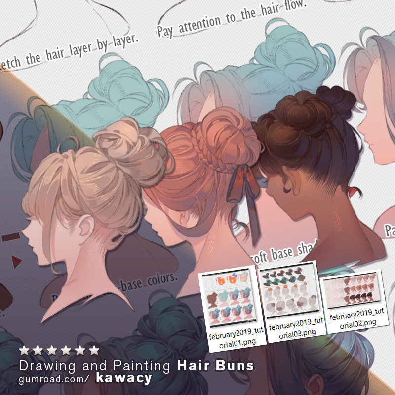 Drawing and Painting Hair Buns