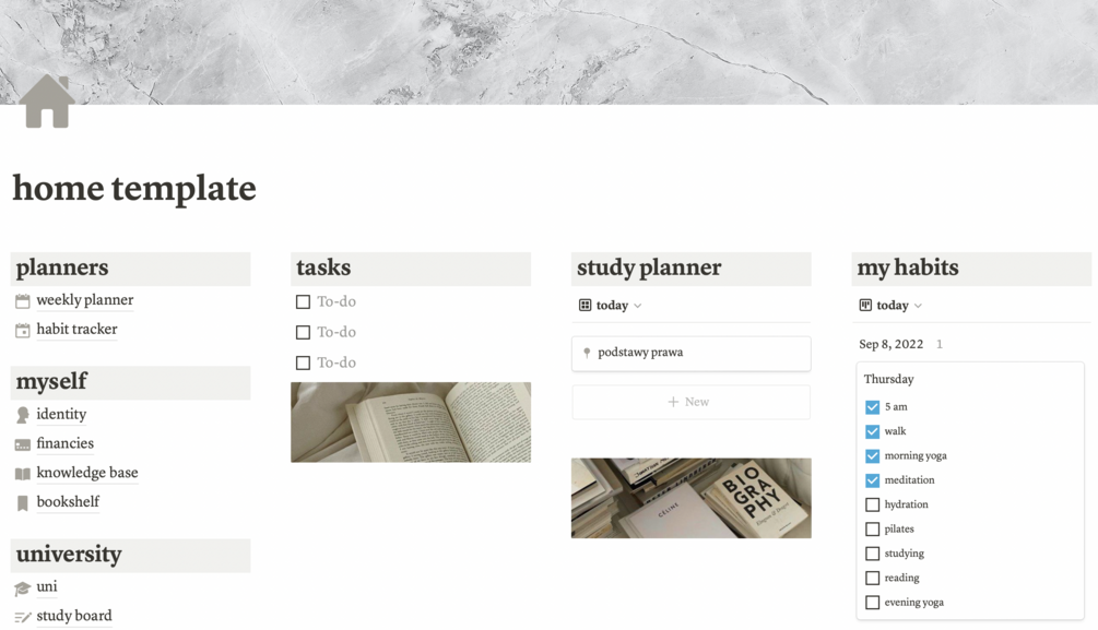 life notion template