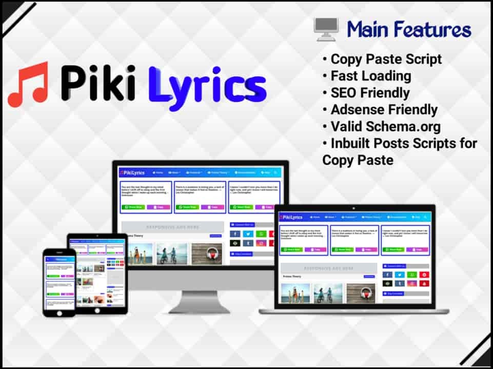 Piki Lyrics - Responsive Blogger Template
