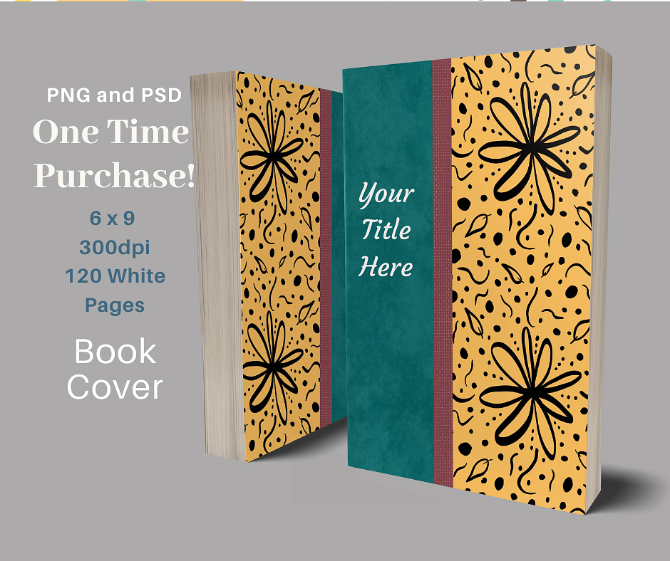 Floral Whimsy, 1 Purchase Only, KDP Print Book or E-book Cover 6x9