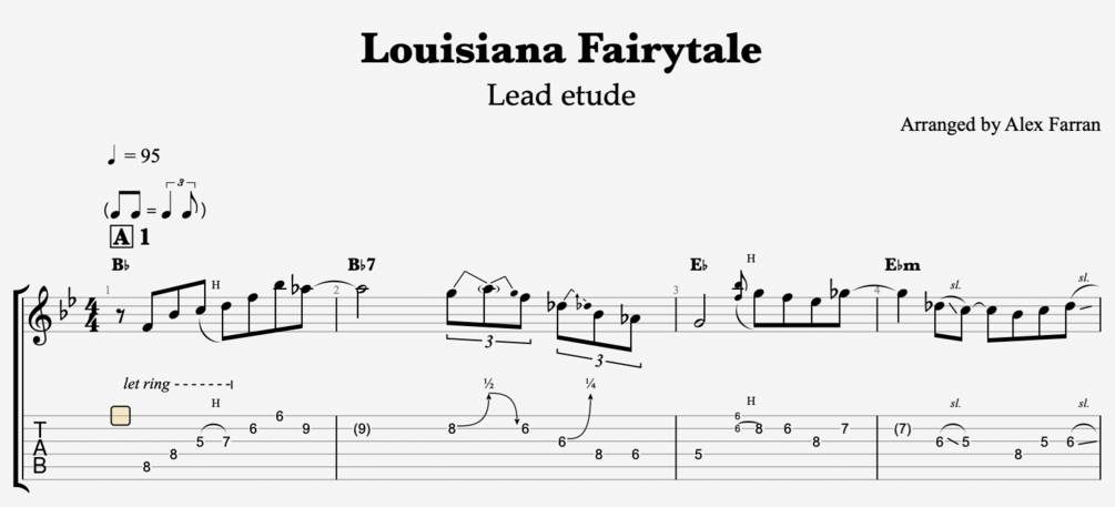 "Louisiana Fairytale" - full YouTube lesson materials