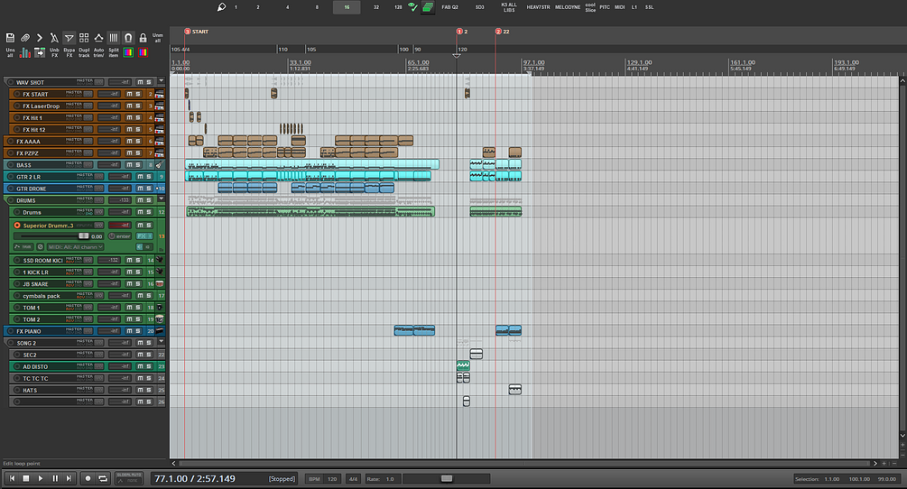 Midi songwriting template