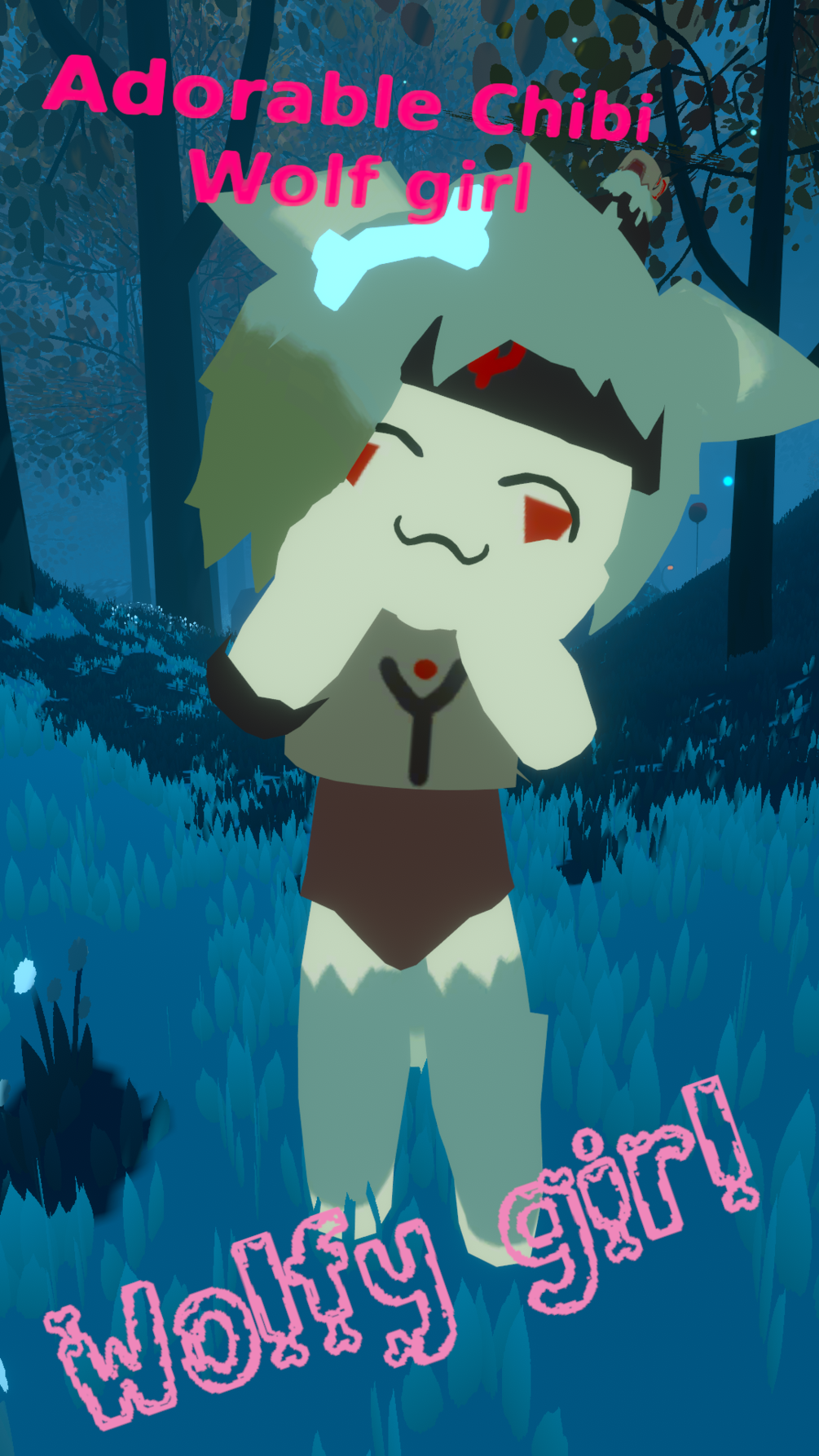 Wolfy Girl Chibi For VRCHAT (Quest compatible Avatar)