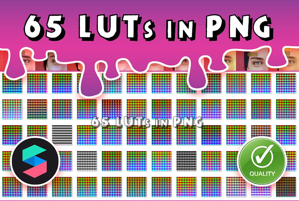 65 PNG LUTs for Spark AR (Pack 4). 100% quality