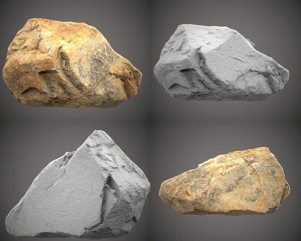Rock - 01 3D scanned rock with PRB Textures